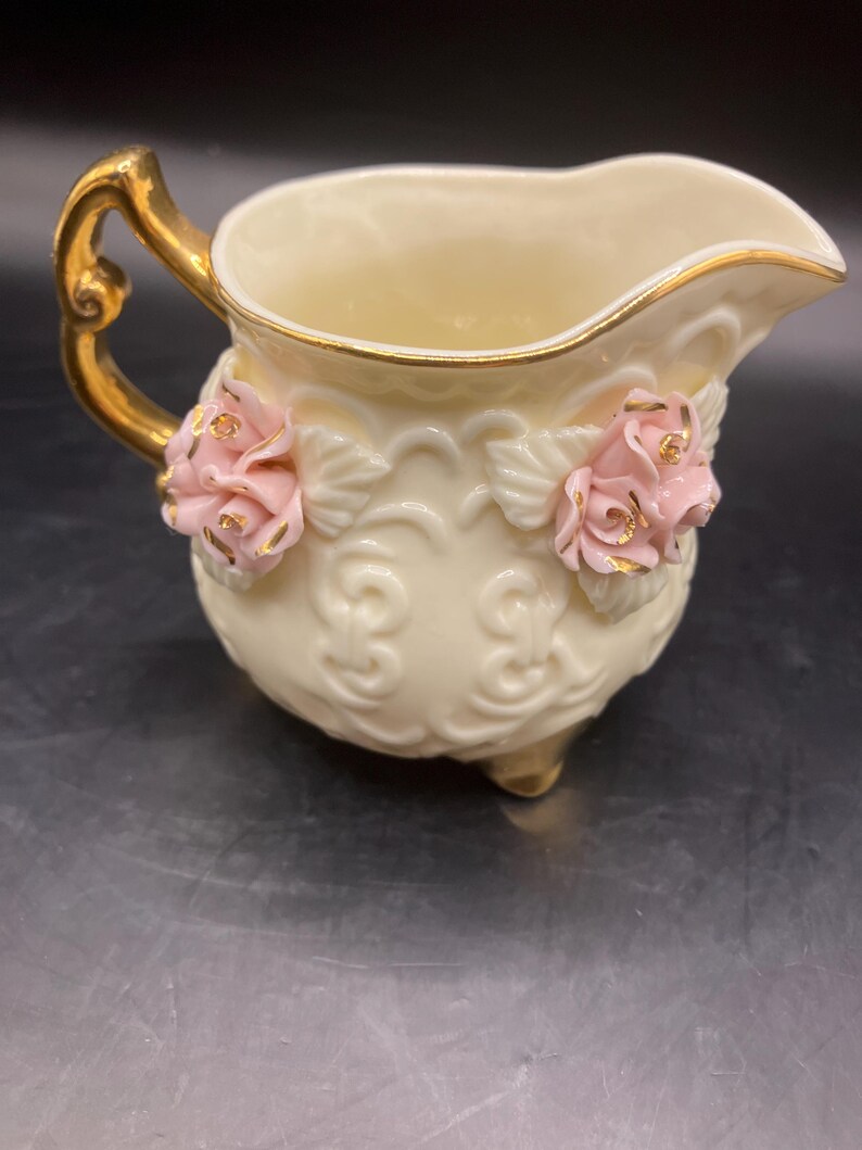 Vintage Porcelain Pink Rose and Gold Trim 4 Piece Tea Set - Etsy