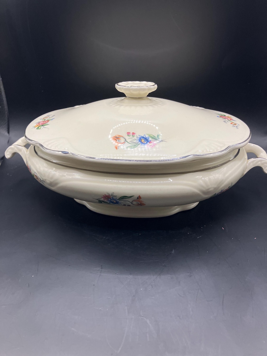 Vintage Homer Laughlin Floral Pattern Oval Covered Vegetable Dish - Etsy