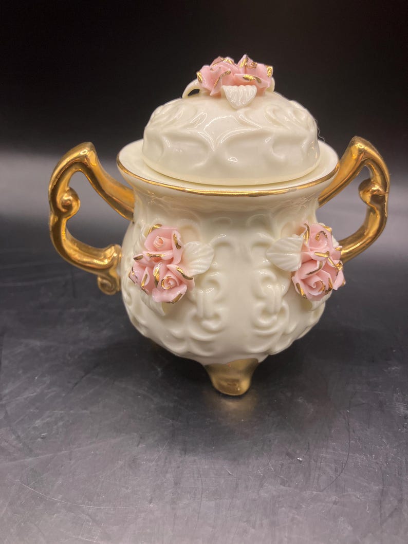 Vintage Porcelain Pink Rose and Gold Trim 4 Piece Tea Set - Etsy