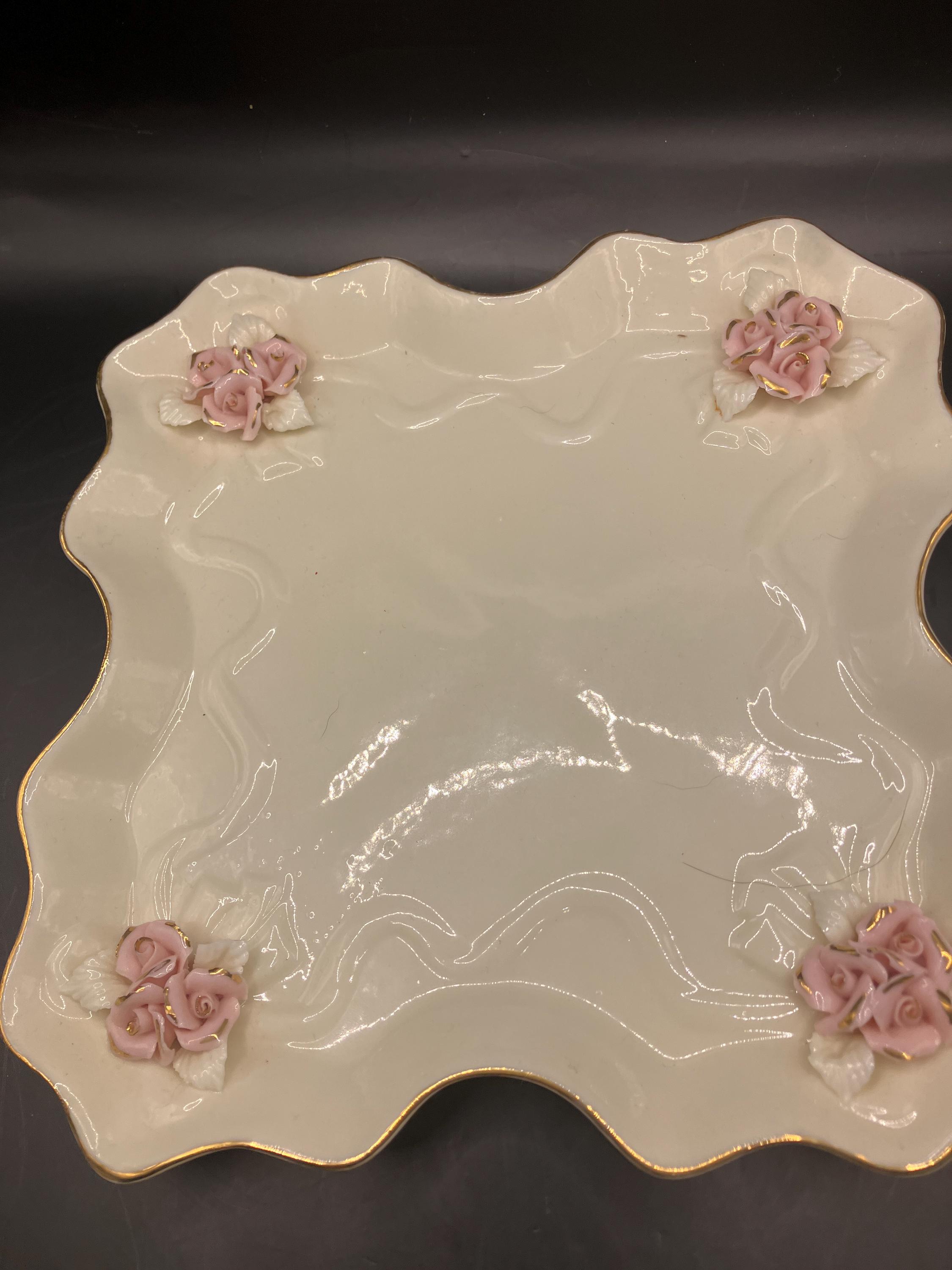 Vintage Porcelain Pink Rose and Gold Trim 4 Piece Tea Set - Etsy