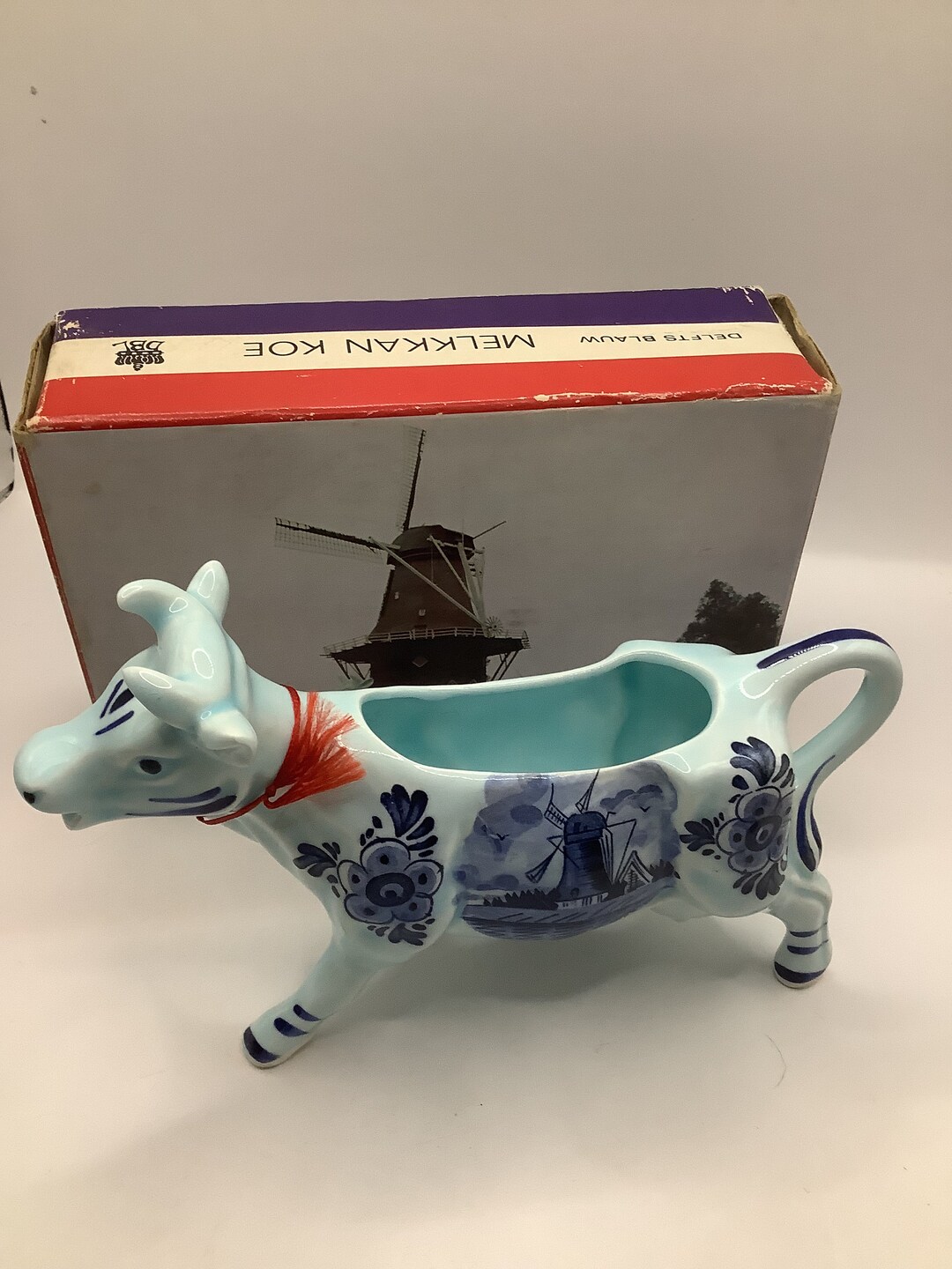 Vintage DBL Delft Blue Cow Creamer in Light Blue Color With Original ...