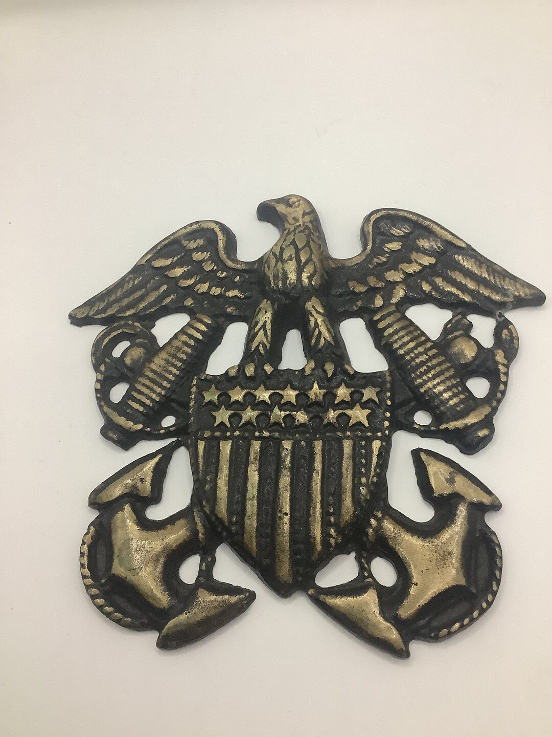 Vintage Cast Metal US Naval Officer’s Insignia Ship Door Wall Plaque ...