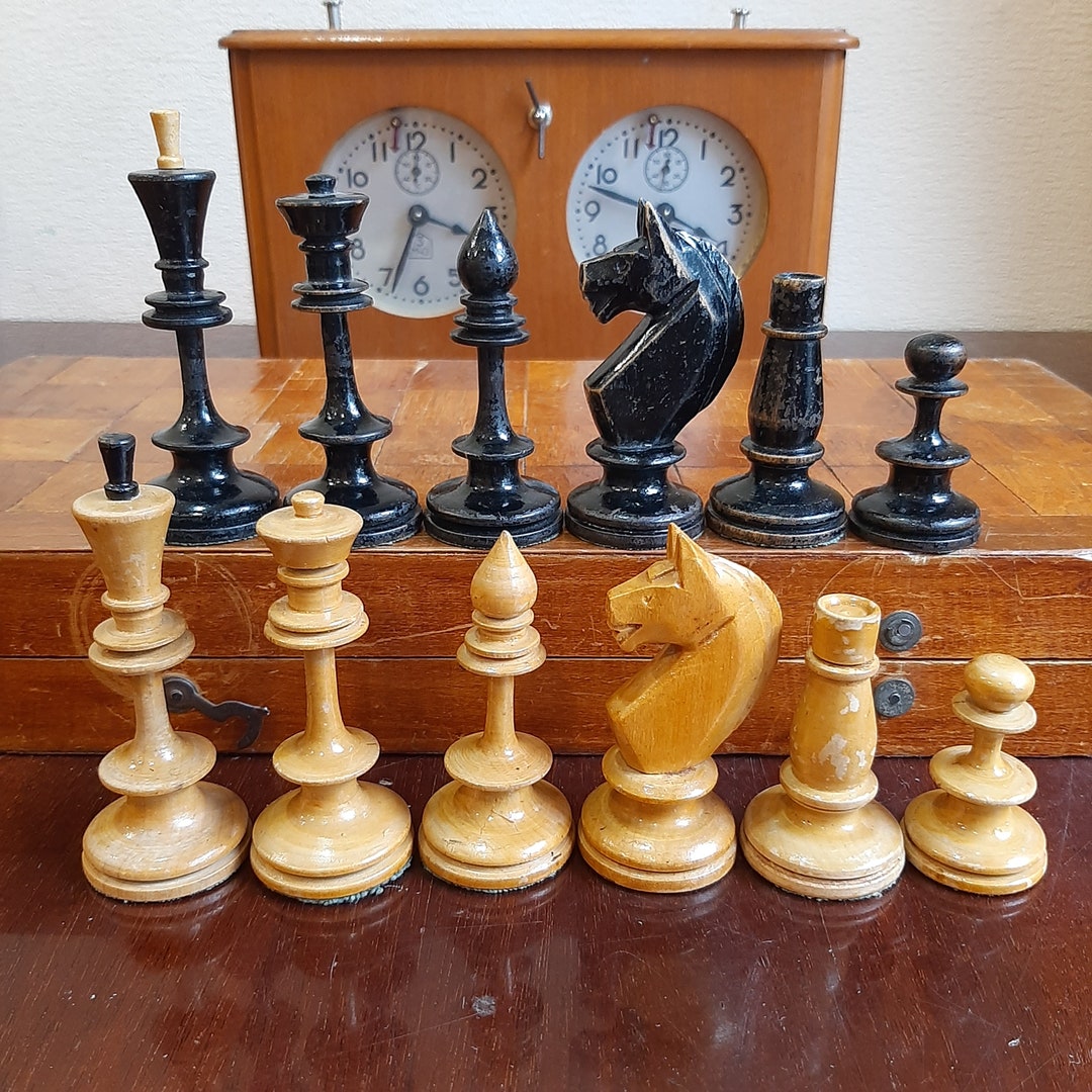 Rare Soviet Chess Set "egyptian". Chess Artel "myud" of the 1940s. Old ...