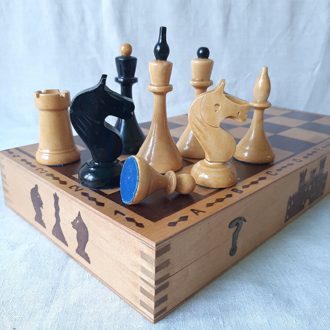 Soviet Chess of the 1970-80s. Wooden Board of the BSSR. Wooden Soviet ...