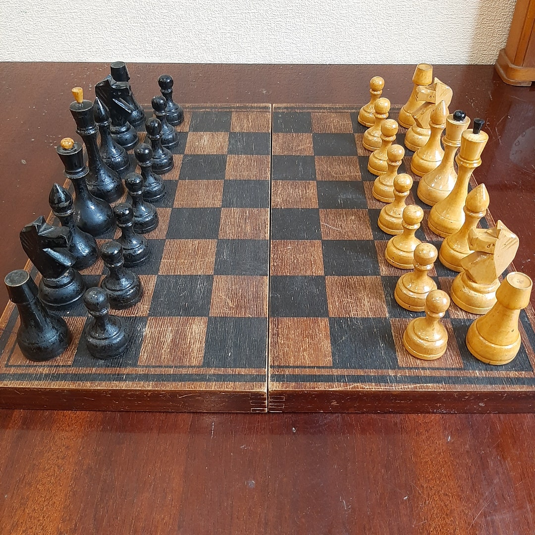 Soviet Old Chess From the 1960s. Wooden Soviet Chess. USSR Chess ...