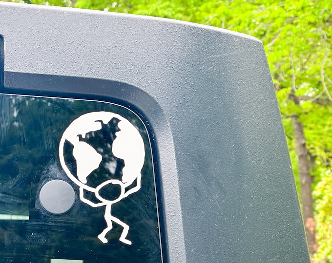 Atlas Carrying the Weight of the World. Car Decal. - Etsy