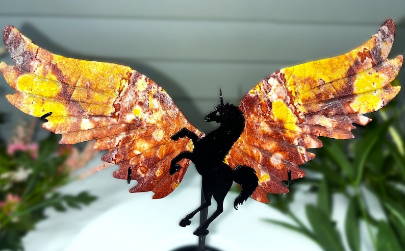RUBY in ZOISITE Unicorn Alicorn Wings. Black Stand Natural - Etsy