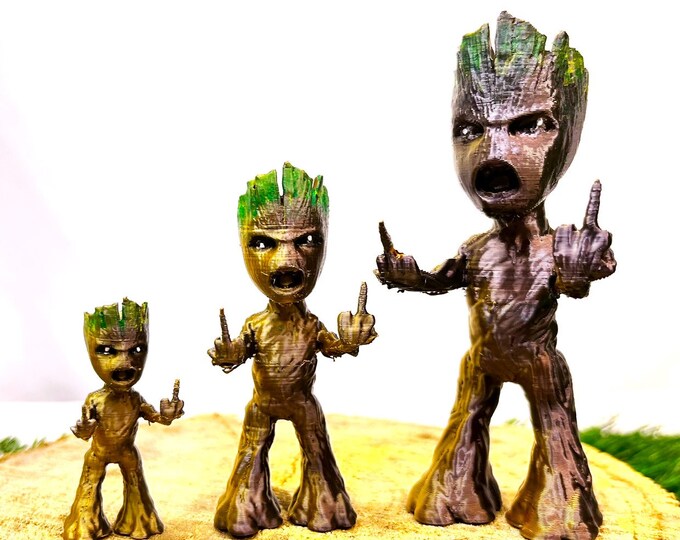 Angry Groot Middle Finger, 3D Printed Baby Groot With Attitude! Hand ...