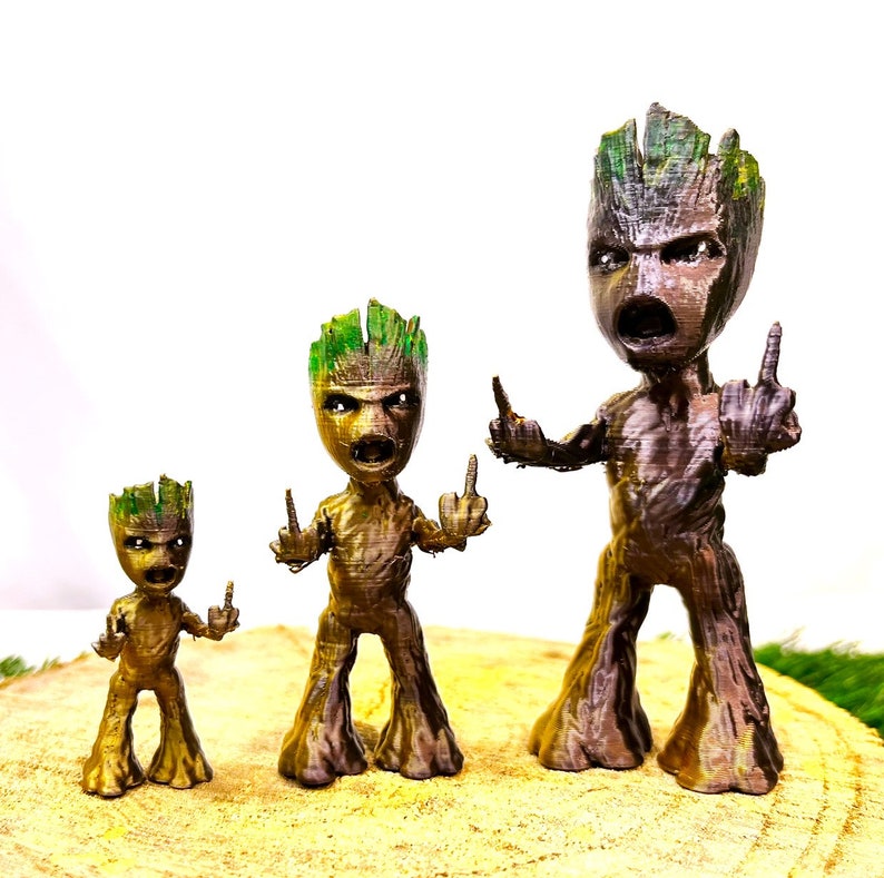Angry Groot Middle Finger, 3D Printed Baby Groot With Attitude Hand ...