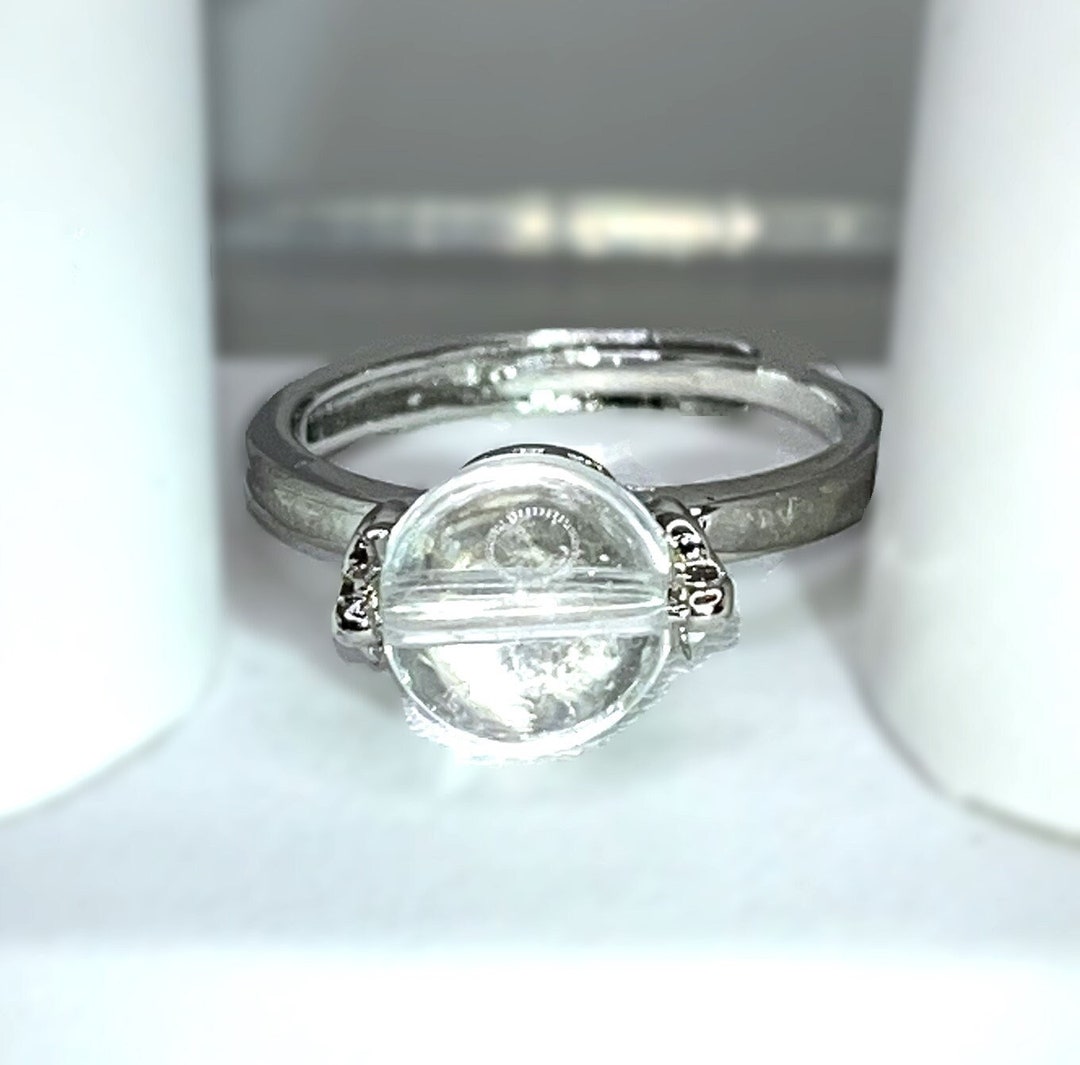 Clear Quartz Fidget Spin Ring Anxiety, Stress Relief, Healing, Sterling ...