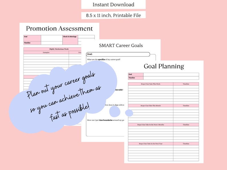 Work Productivity Printable Bundle - Daily, Weekly, Monthly Planners ...