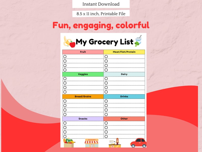 Printable Kids Grocery List - Teach Kids Responsibility and ...