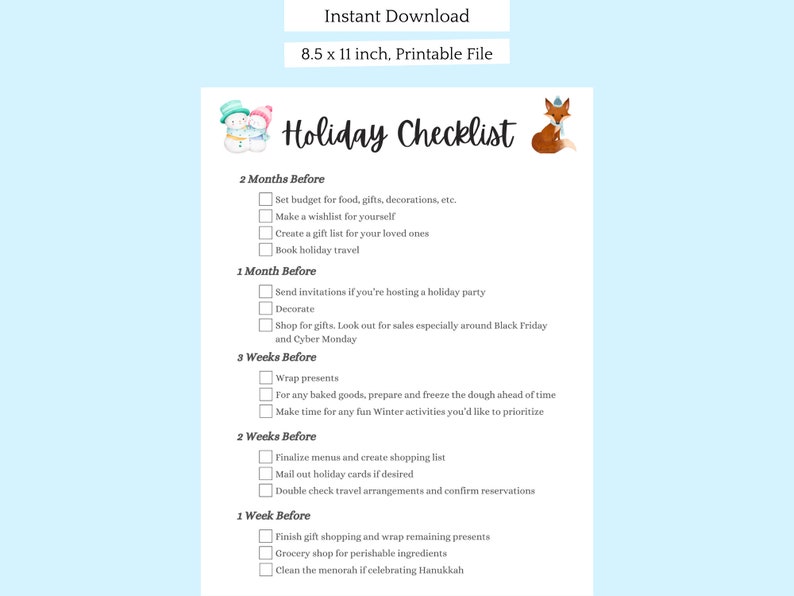 Holiday Planner Bundle, Holiday Planner, Xmas Planner, Hanukkah Planner ...