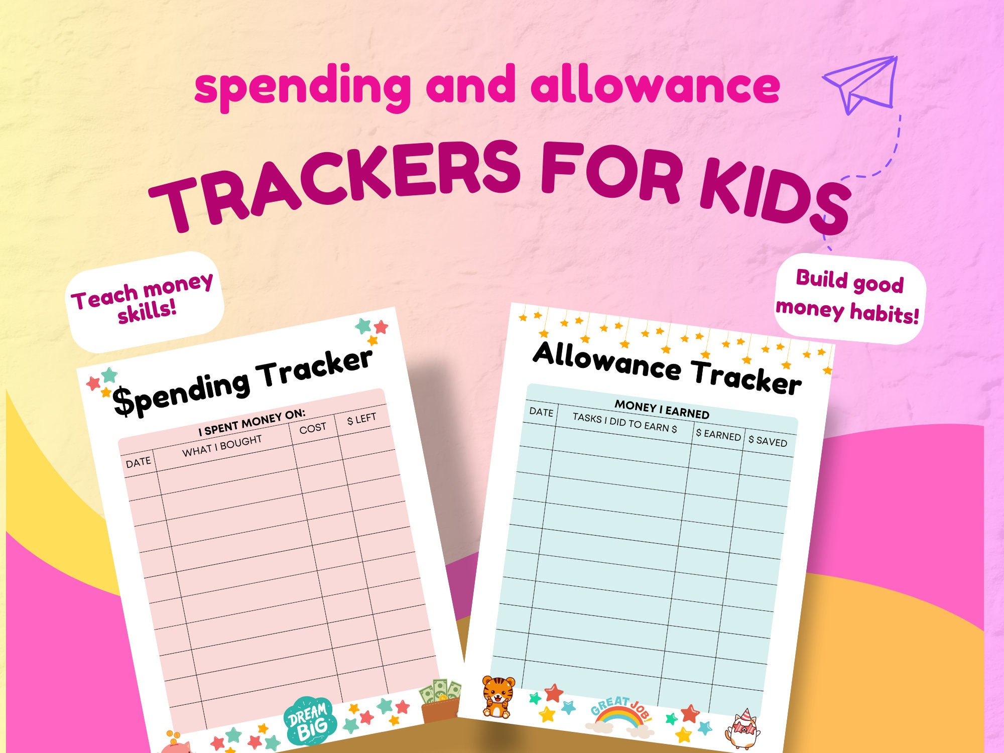Kids Spending and Allowance Trackers - Build Money Skills and Have Fun ...