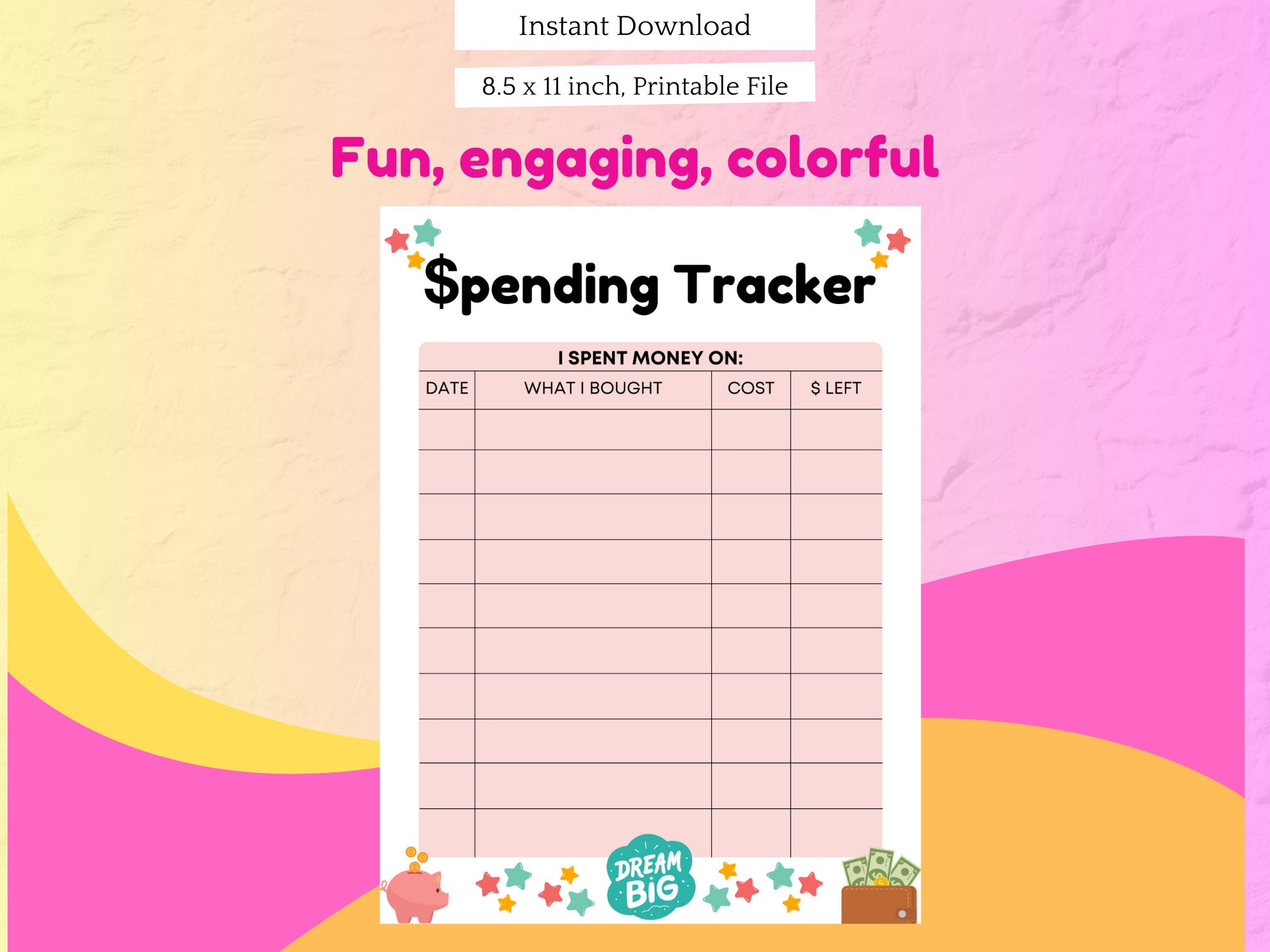 Kids Spending and Allowance Trackers - Build Money Skills and Have Fun ...