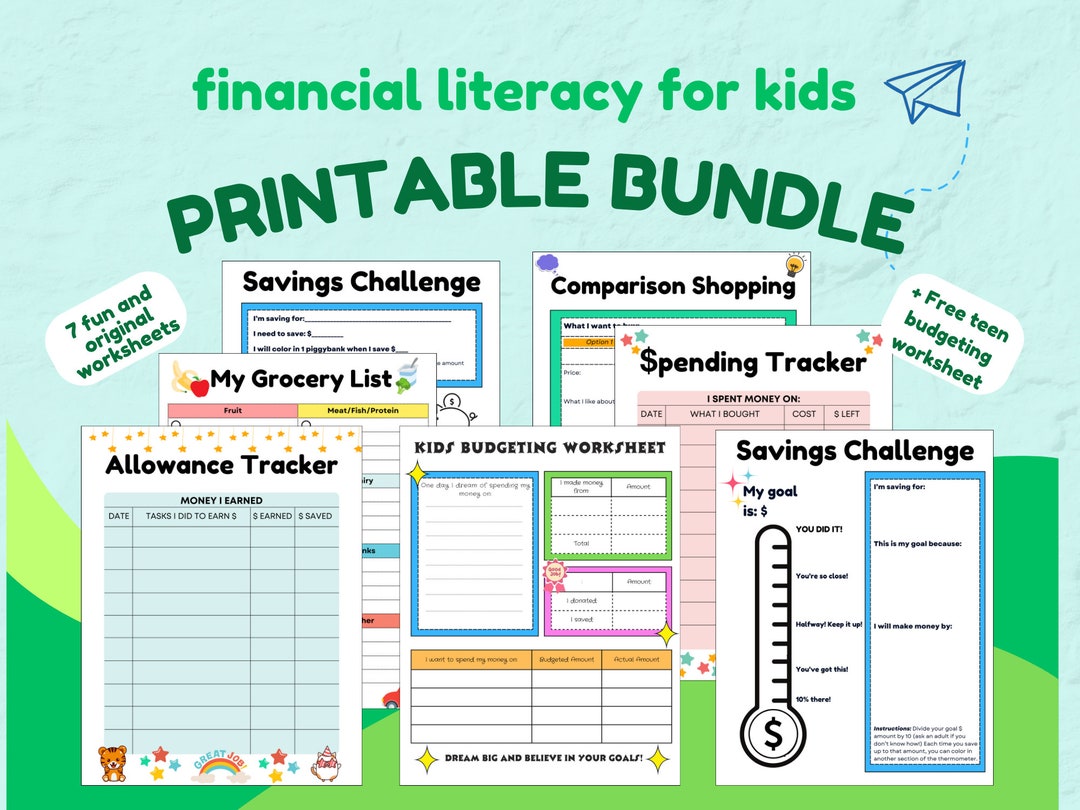 Kids Financial Literacy and Budgeting Worksheets - Build Financial ...