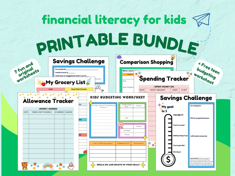Kids Financial Literacy and Budgeting Worksheets - Build Financial ...