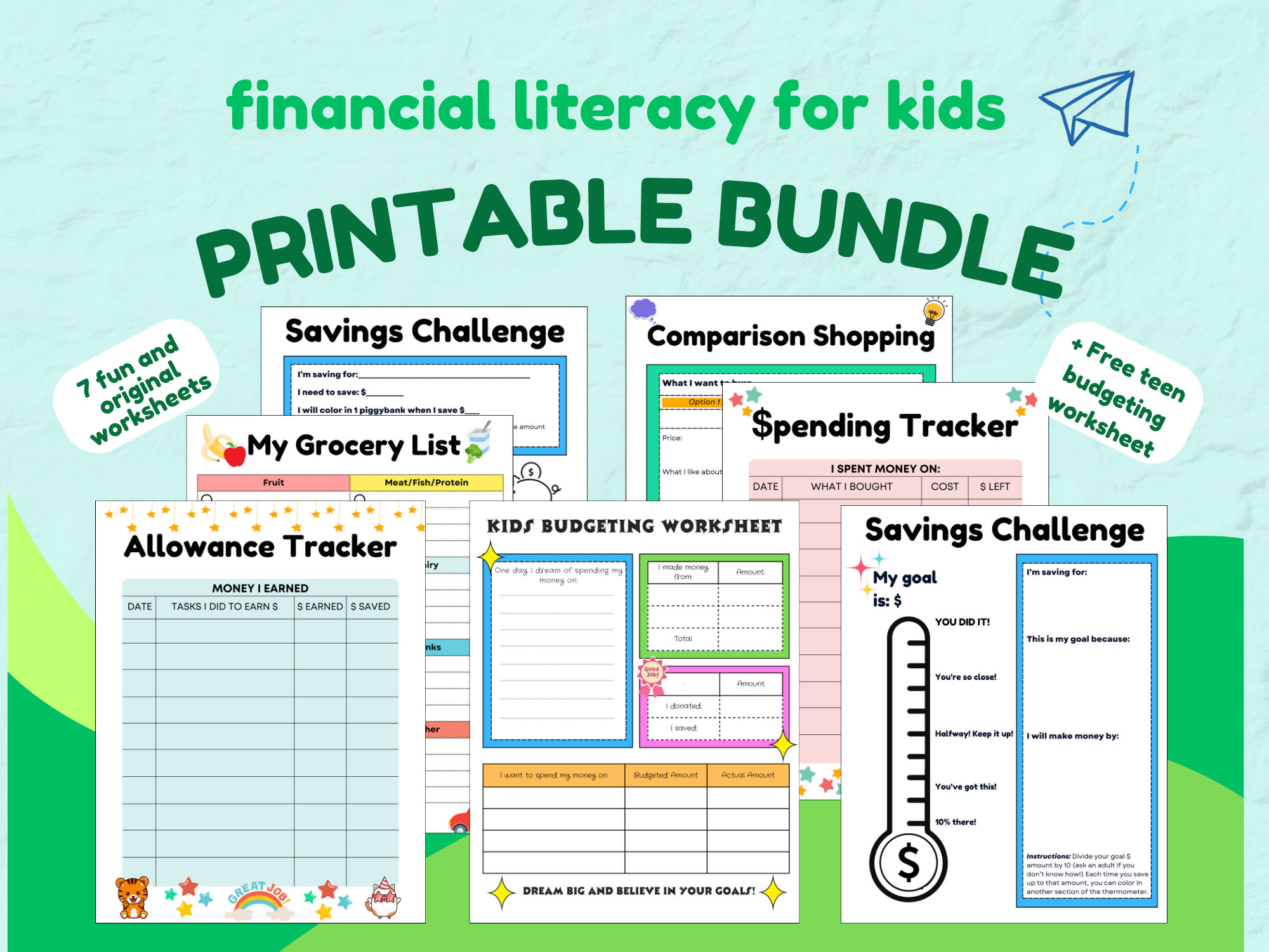Kids Financial Literacy and Budgeting Worksheets - Build Financial ...