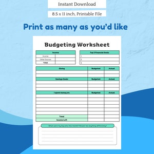 Kids and Teens Budgeting Worksheets - Build Financial Literacy and Have ...