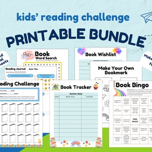 Kids Reading Challenge Printable Worksheets - Book Tracker, Journal ...
