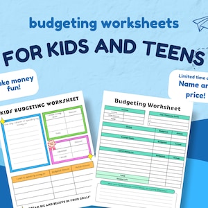 Kids and Teens Budgeting Worksheets - Build Financial Literacy and Have ...