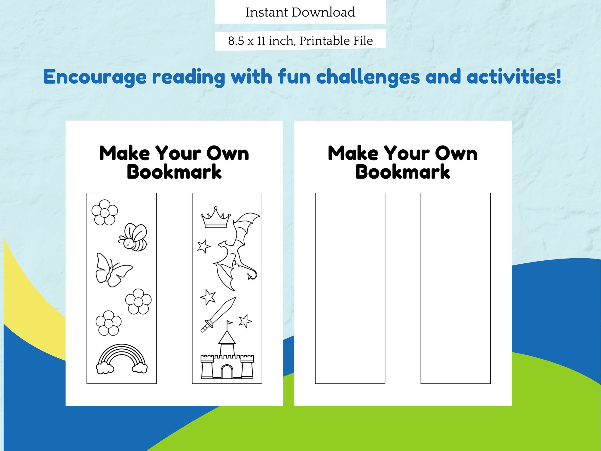 Kids Reading Challenge Printable Worksheets - Book Tracker, Journal ...