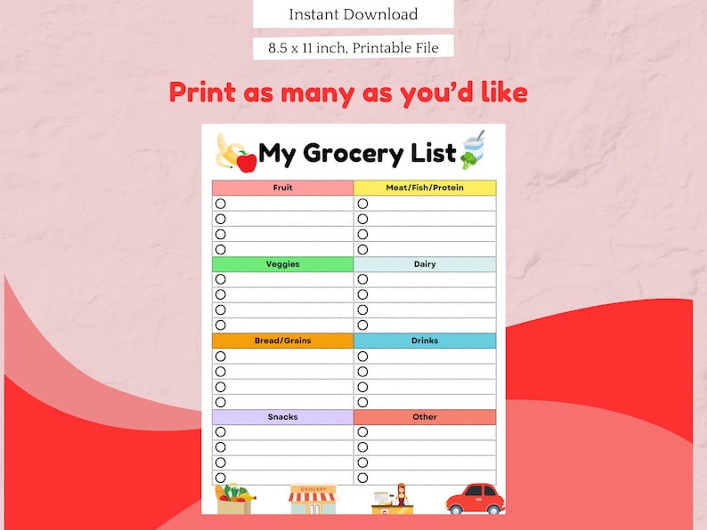 Printable Kids Grocery List - Teach Kids Responsibility and ...
