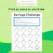 Kids Saving Challenge Trackers - Teach Great Savings Habits and Make It ...