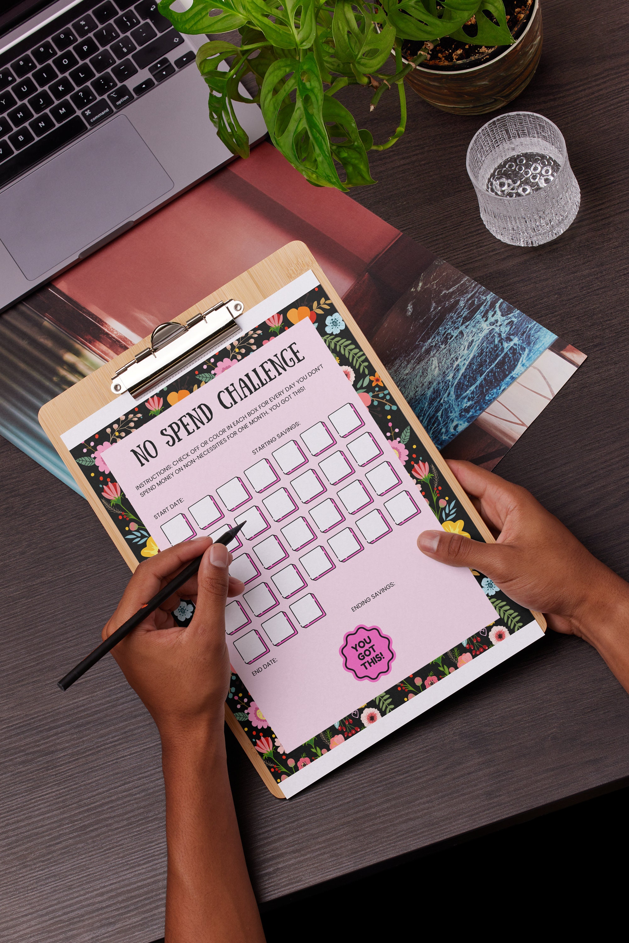 No Spend Challenge Printable Tracker - Cute Savings Template, Personal ...