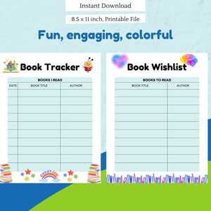 Kids Reading Challenge Printable Worksheets - Book Tracker, Journal ...