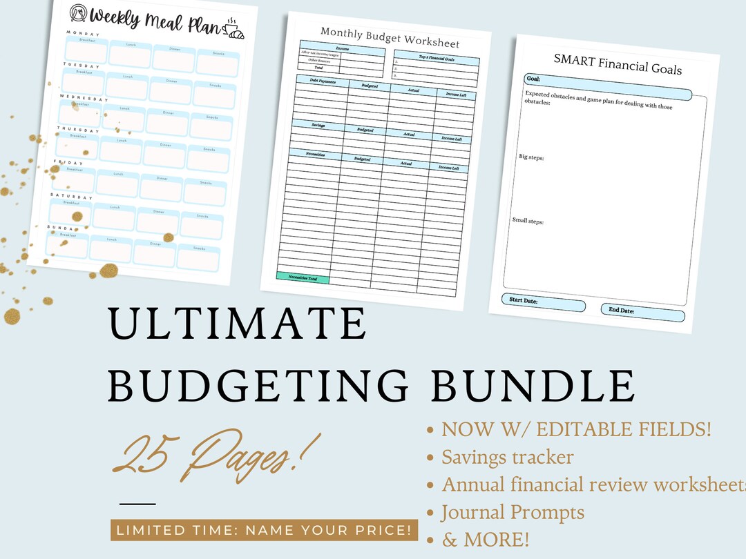 Ultimate Budgeting Bundle Budget Printable Editable - Etsy