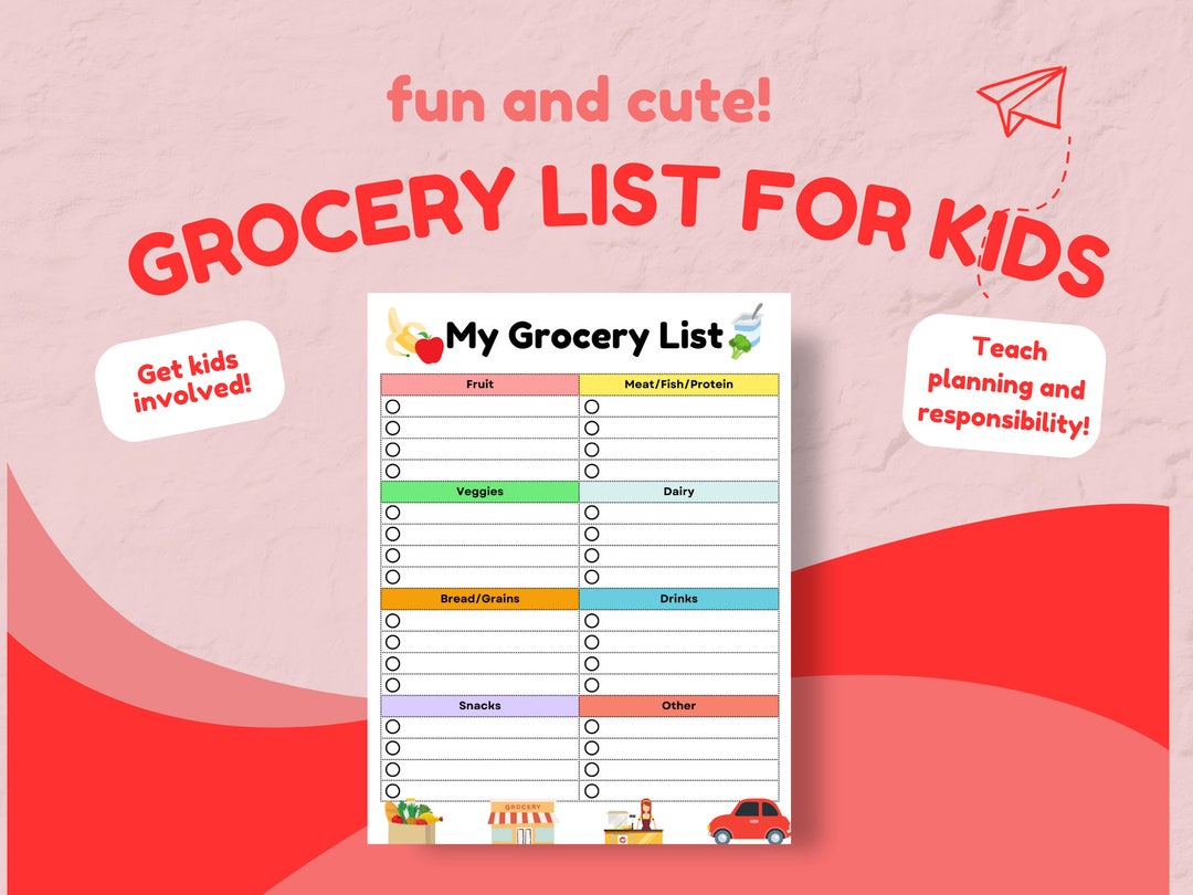 Printable Kids Grocery List - Teach Kids Responsibility and ...