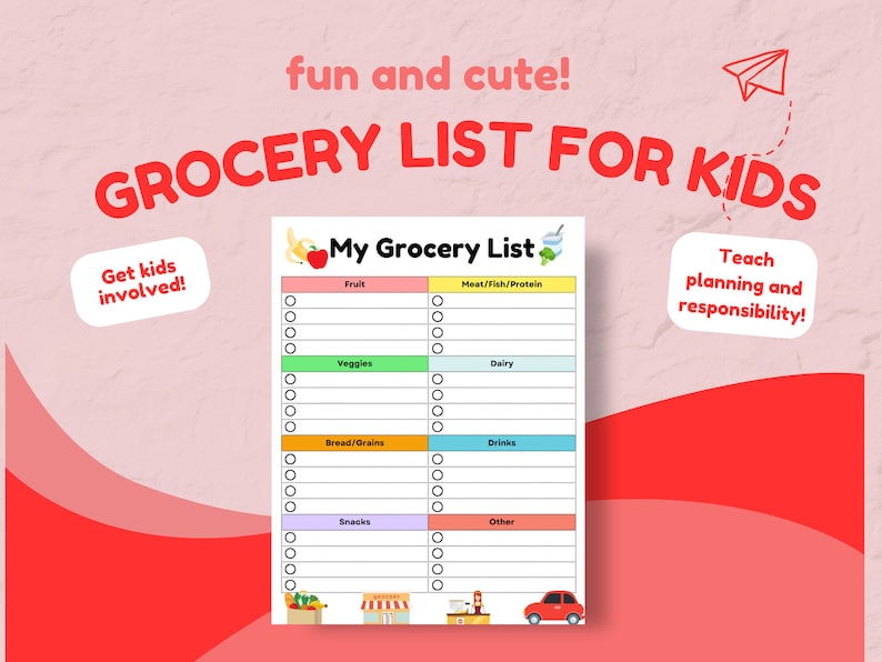 Printable Kids Grocery List - Teach Kids Responsibility and ...