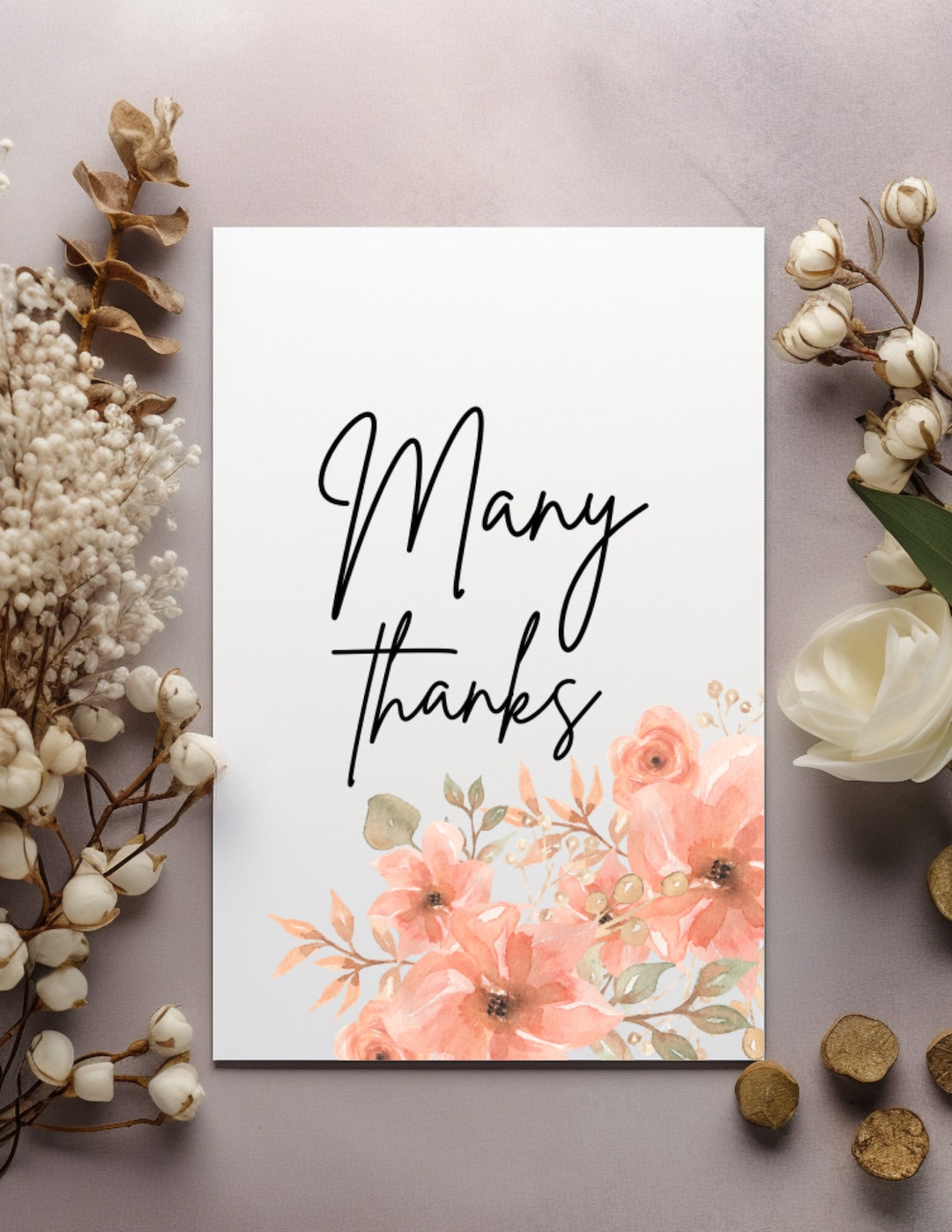 Many Thanks Greeting Card Blank Inside - Etsy