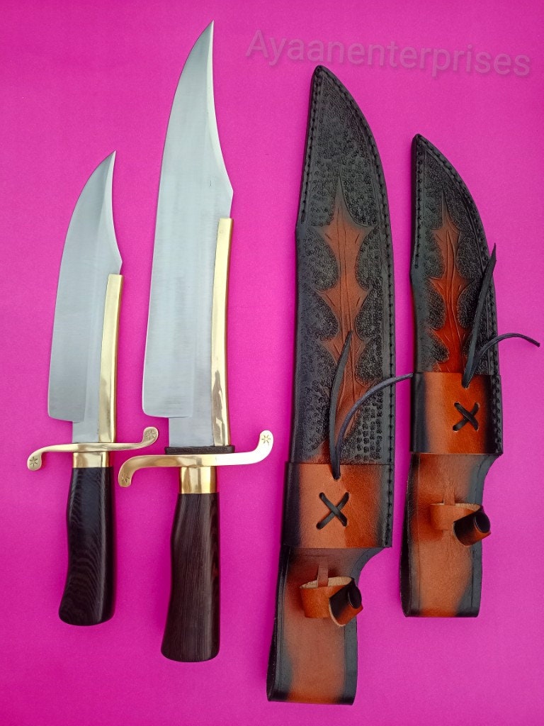 Set of 2 Custom Handmade 5160 Spring Steel Alamo Musso Bowie Knives ...