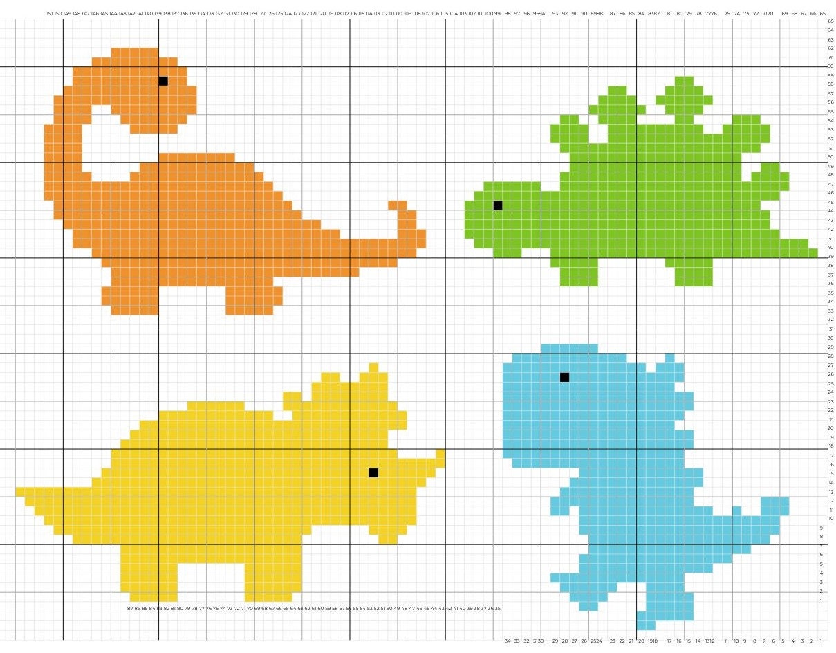 Dinosaur Blanket, C2C Crochet Pattern Only - Etsy