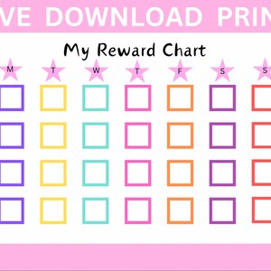 Daily Reward Chart | Colourful | Rainbow | Sticker Chart - Etsy