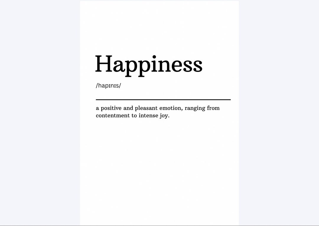 Happiness Definition Print - Etsy