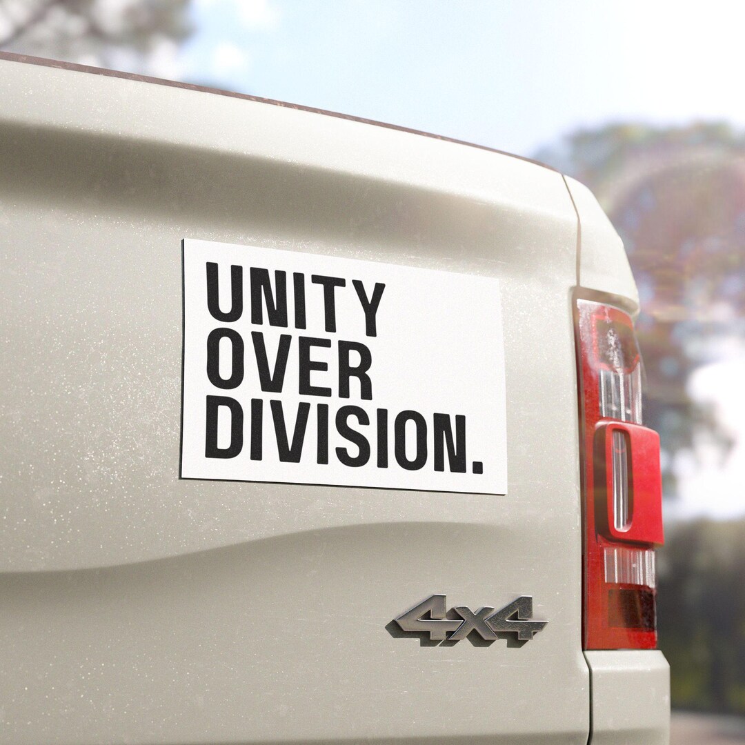 Unity Over Division White Bumper Sticker Car Magnet - Etsy