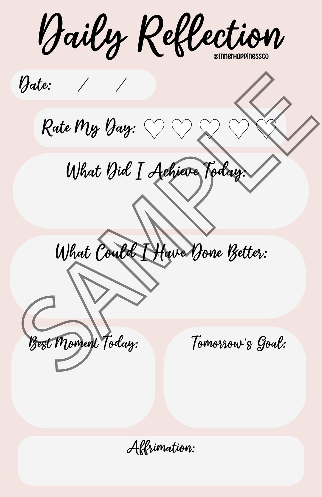 Daily Reflection Template - Etsy