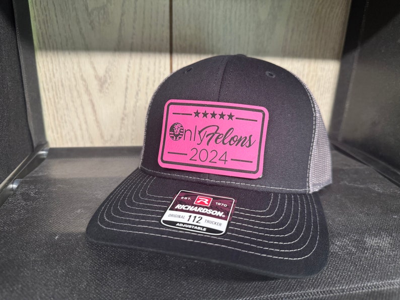 Custom Richardson Hat (black)- Trump-only Felons 2024 (pink Leatherette ...