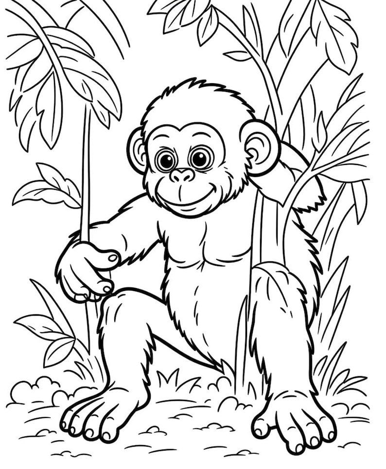 Jungle Animal Coloring Book, Adorable Critters, Safari Squad, Jungle ...