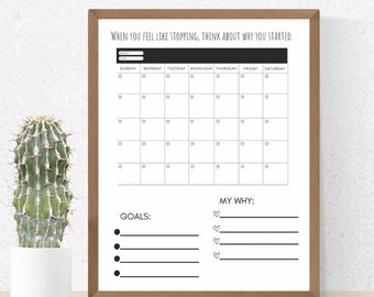 Circular Monthly Habit Tracker Printable, Habit Tracker Template ...