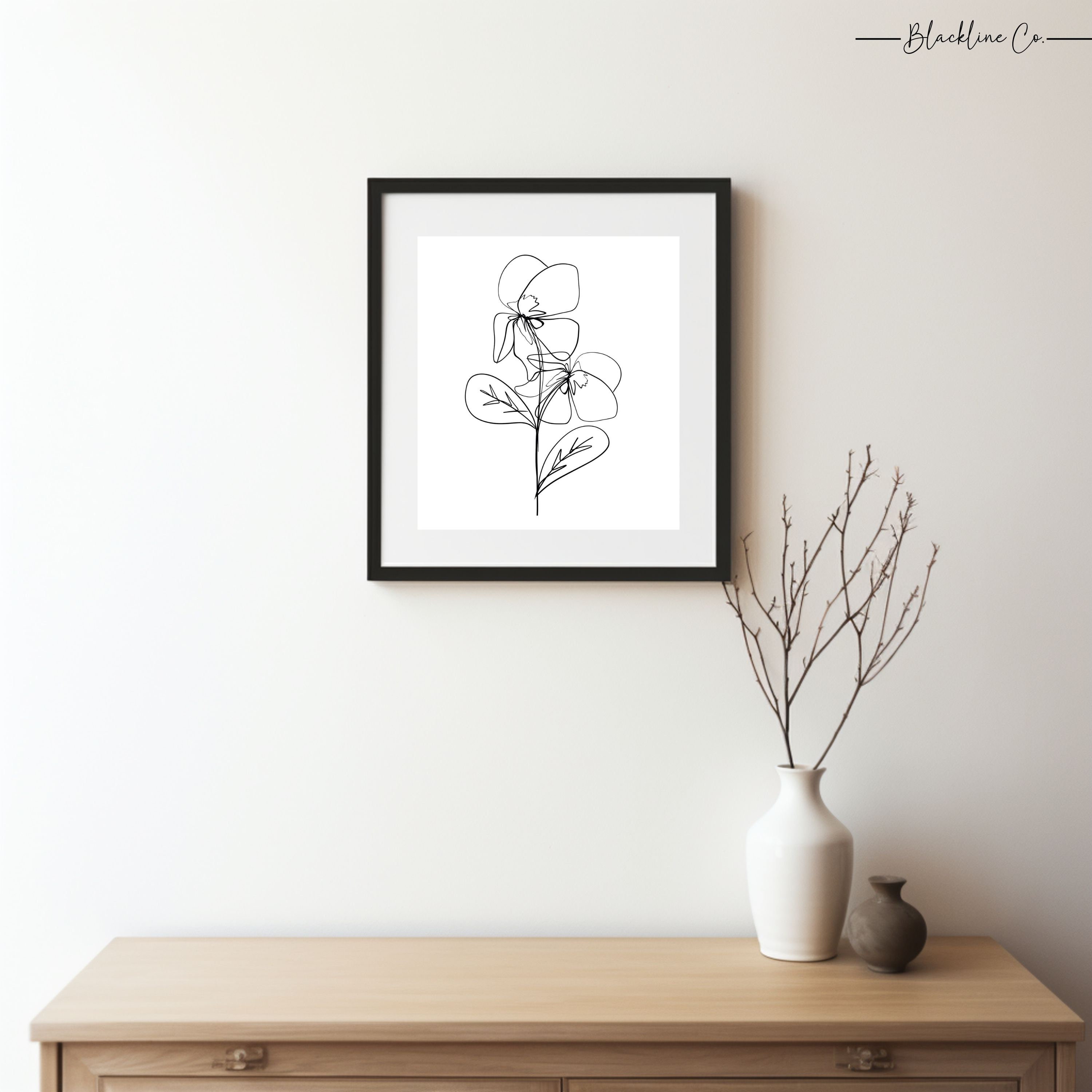 Birth Flower Line Art, Digital Prints, Birth Month Flower Hand Drawn ...