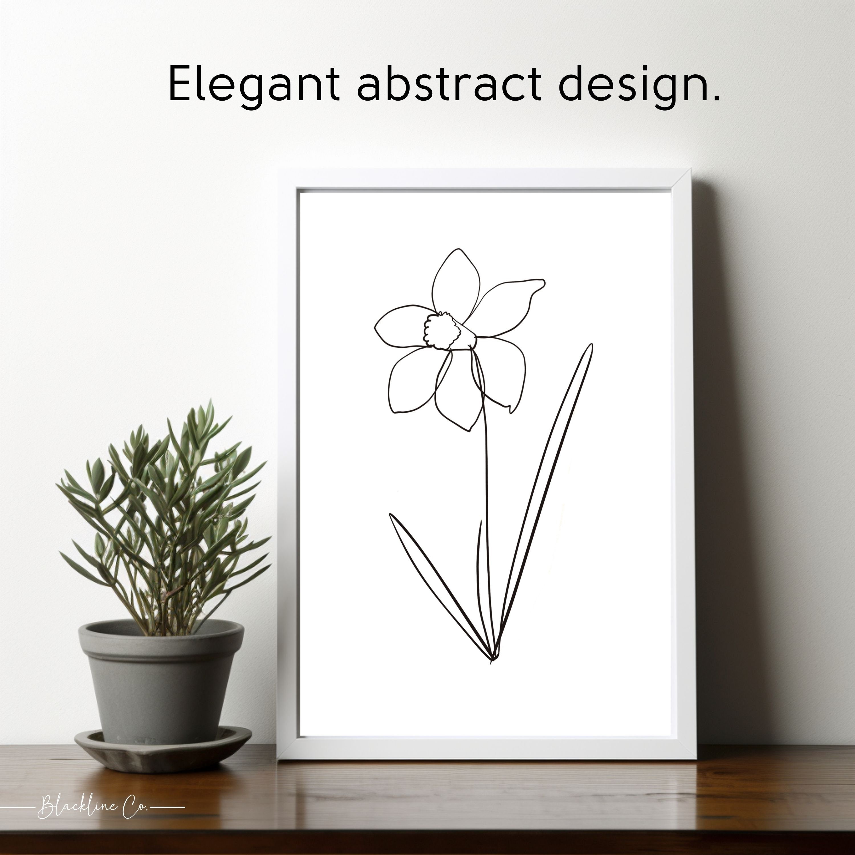 Birth Flower Line Art, Digital Prints, Birth Month Flower Hand Drawn ...