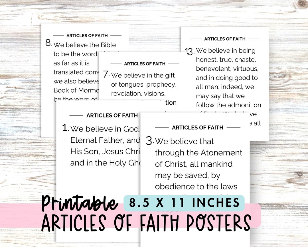 Articles of Faith Posters Printable Primary Opening Exercises - Etsy Articles of Faith Posters Printable Primary Opening Exercises - Etsy