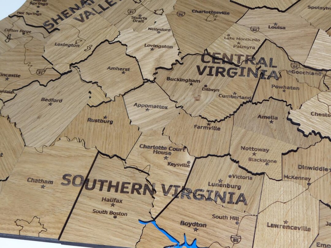 Virginia 3D Wood Map - Etsy