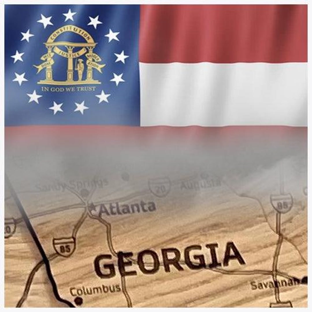Georgia 3D Oak Map - Etsy