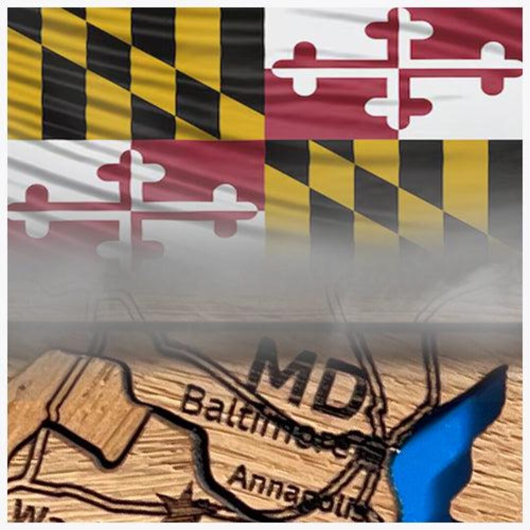 Maryland 3D Oak Map - Etsy