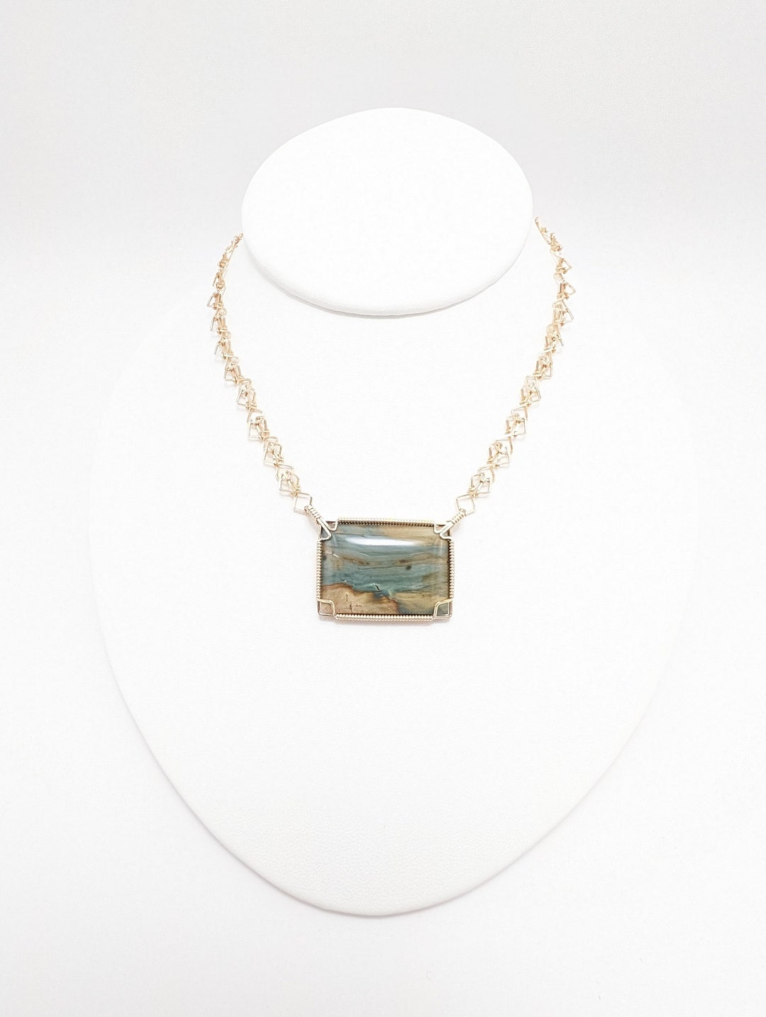 Rectangular Jasper Necklace - Etsy